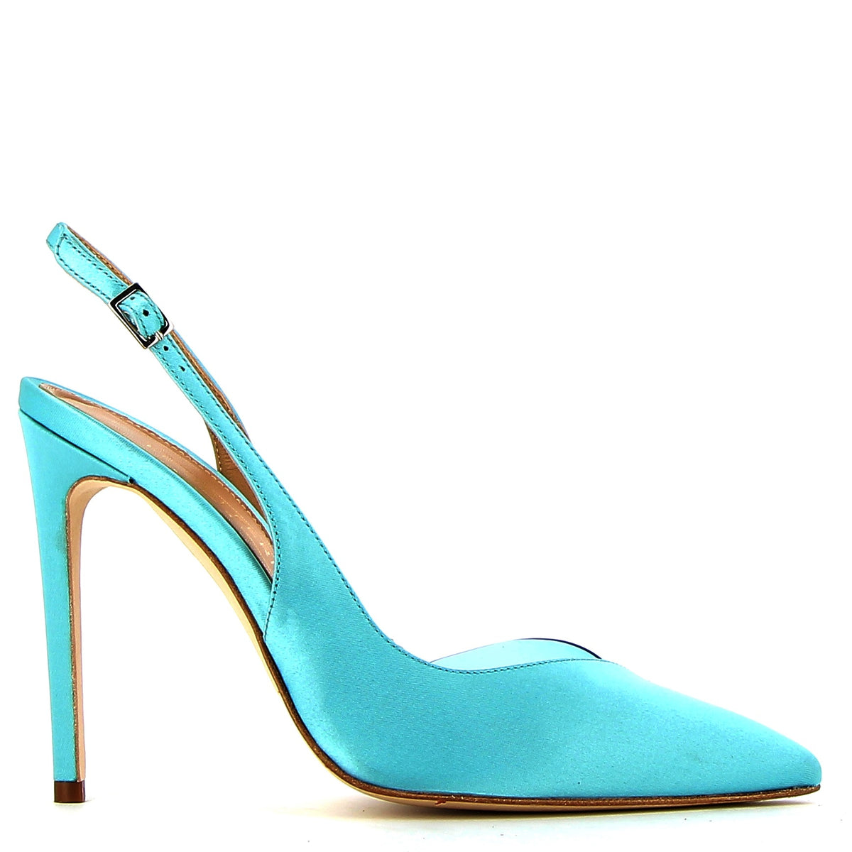 Light blue and transparent satin décolleté – Le Solferine